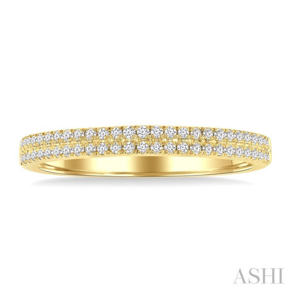 1/5 ctw Double Row Round Cut Diamond Fashion Ring in 14K Yellow Gold ...